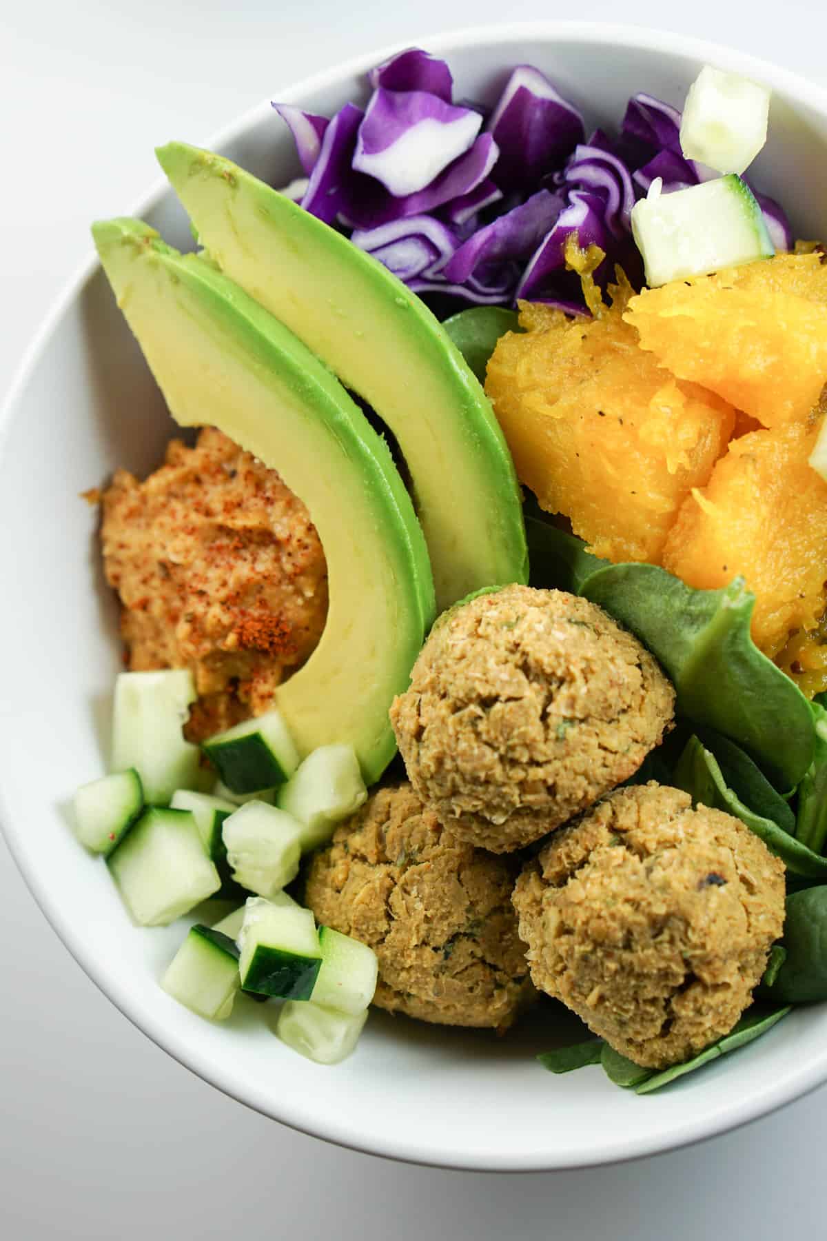 Falafel Bowls with Roasted Squash, Avocado, and Harissa Hummus – Eat ...