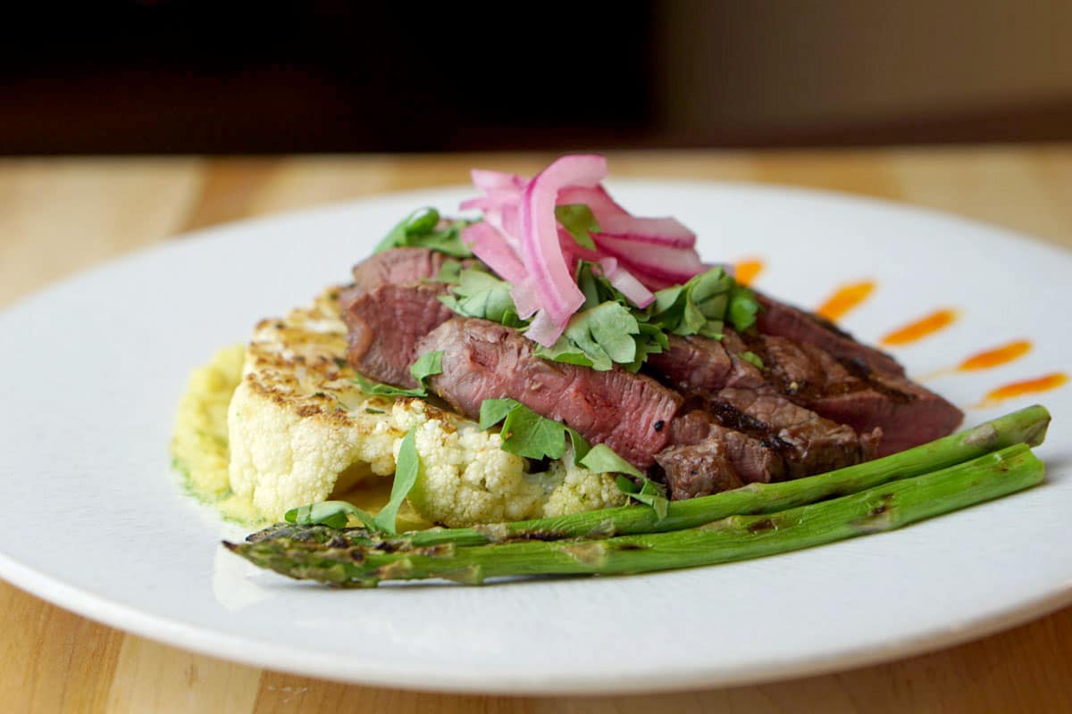 Deconstructed Steak Taco on Curried Cauliflower Steak - Eat Your Way Clean